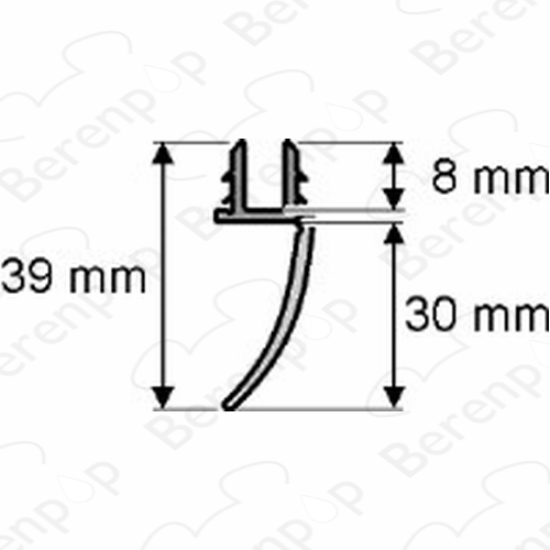 Huppe universeel 070009 aanlegprofiel, 201,2cm